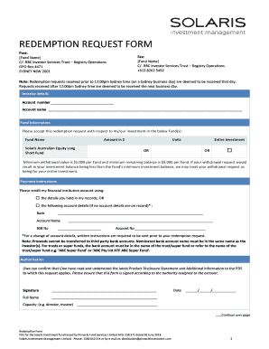 Fillable Online Fund Forms. Redemption Fax Email Print - pdfFiller
