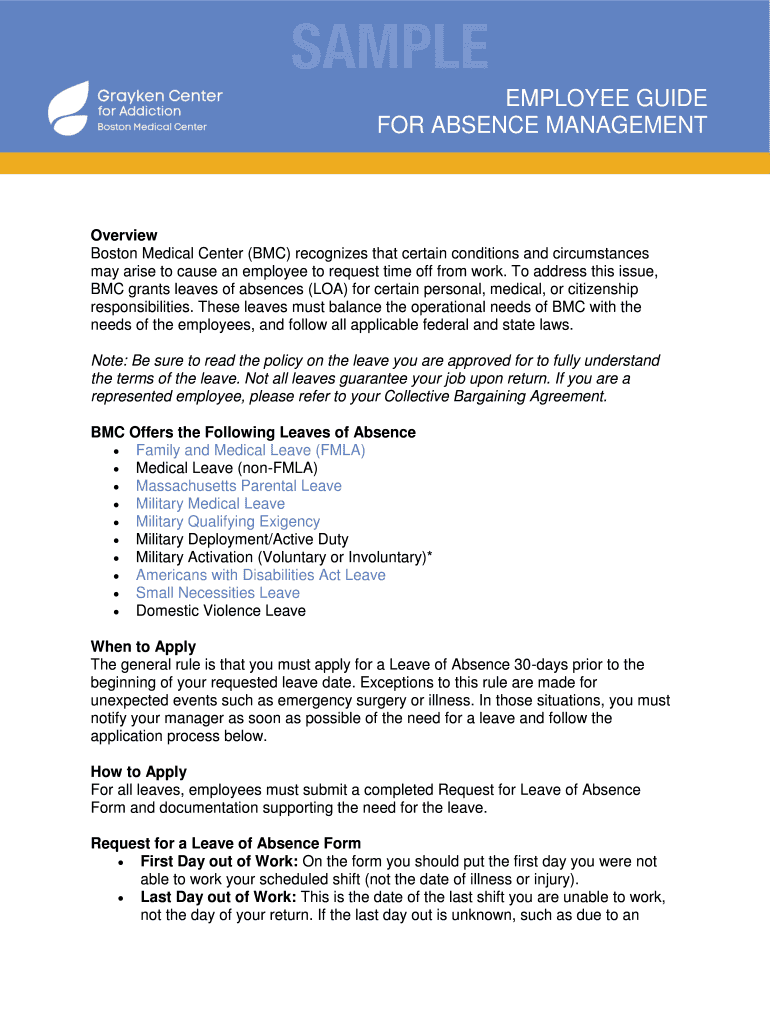 Fillable Online How to design an absence management policy that works ...