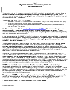 Fillable Online the physician orders for life-sustaining treatment ...