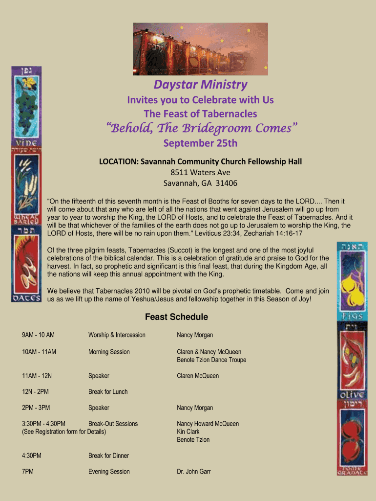 Fillable Online Daystar Ministry Invites you to Celebrate with Us The ...