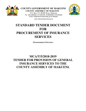 Fillable Online standard tender document for procurement of insurance ...