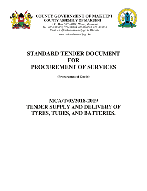 Fillable Online standard tender document for procurement of services ...