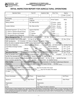 Fillable Online files dep state pa Initial Inspection Report ...