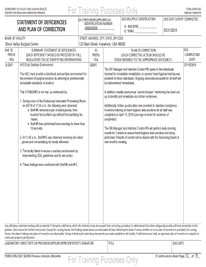 Statement Of Deficiencies And Plan Of Correction - Fill Online ...