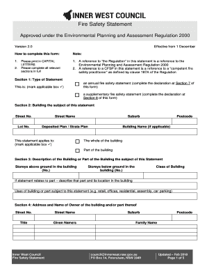 Fillable Online Fire Safety Statement - Inner West Council Fax Email ...