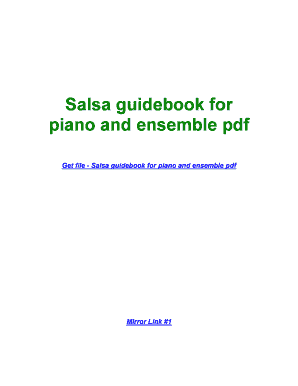 Salsa Guidebook For Piano And Ensemble Pdf - Fill Online, Printable ...