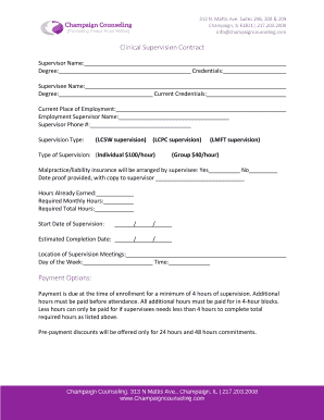 Fillable Online Clinical Supervision Contract.docx Fax Email Print ...