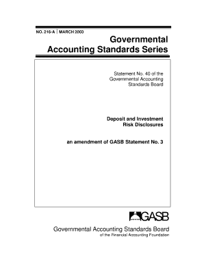 Fillable Online GASB Statement No. 40 Fax Email Print - pdfFiller