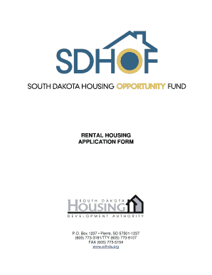 Fillable Online Housing Opportunity Fund - South Dakota Housing ...