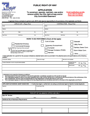 Fillable Online ROW APPLICATION PERMIT FORM - Live.pub Fax Email Print ...