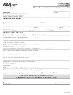 Fillable Online Fill out the claimants statement and sign the ...