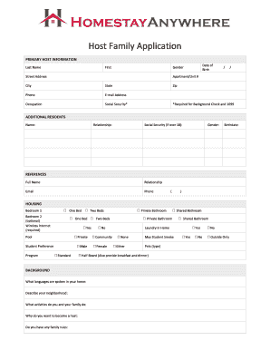 Fillable Online Host Family Application Form - cloudfront.net Fax Email ...