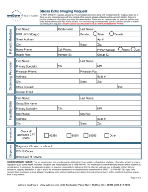 Fillable Online Stress Echo Imaging Request Fax Email Print - pdfFiller