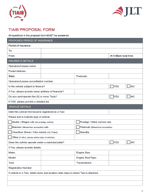 Fillable Online TIAIB PROPOSAL FORM Fax Email Print - pdfFiller