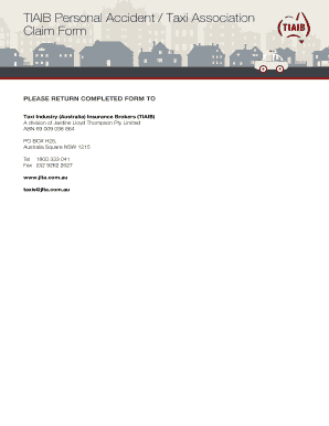 Fillable Online JLT Claim Form - PAS TAXI 10 11 10 - TIAIB Fax Email ...