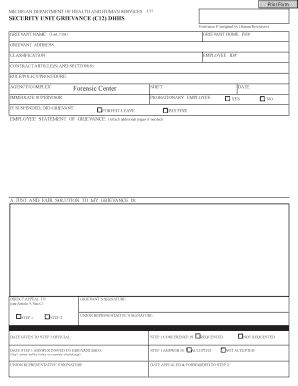 Fillable Online DHHS Grievance Form Fax Email Print - pdfFiller