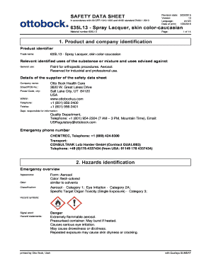 Fillable Online Safety Data Sheet 635L13 (en-US) - Ottobock Fax Email Print - pdfFiller