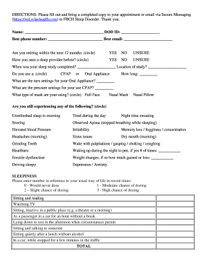 Fillable Online CPAP Follow-Up Questionnaire Fax Email Print - pdfFiller
