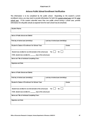 School Enrollment Verification Form | pdfFiller