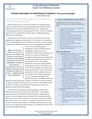 Fillable Online TAPS Reference Sheet with Sample Indicators - Georgia ...