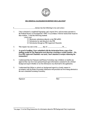 Fillable Online FBI CRIMINAL BACKGROUND REPORT DECLARATION 1 Fax Email ...