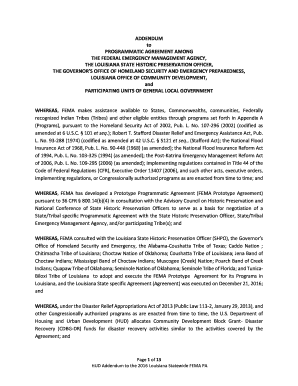 Fillable Online ADDENDUM to PROGRAMMATIC AGREEMENT ... - HUD Exchange Fax Email Print - pdfFiller