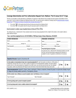 Fillable Online Coverage Determination and Prior Authorization Request Form: Medicare Part B ...