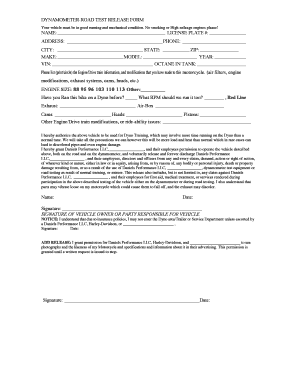 Fillable Online DYNAMOMETER-ROAD TEST RELEASE FORM NAME: LICENSE Fax ...