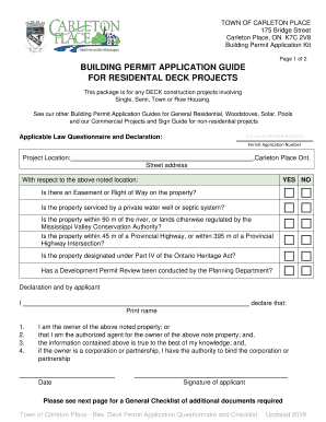 Fillable Online building permit application guide for residental ...