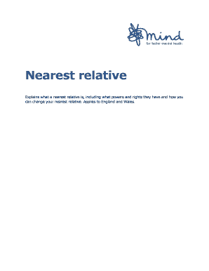 Fillable Online Nearest relative Mind, the mental health charity - help ...