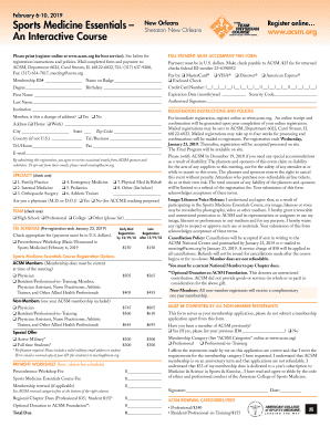 Fillable Online Sports Medicine EssentialsAn Interactive Course - ACSM ...