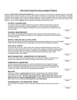 Fillable Online Informed Consent for the Invisalign Patient ...