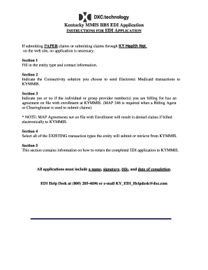 Fillable Online Kentucky MMIS BBS EDI Application Fax Email Print ...