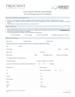 Fillable Online unit trust application form - Aeon Investment ...