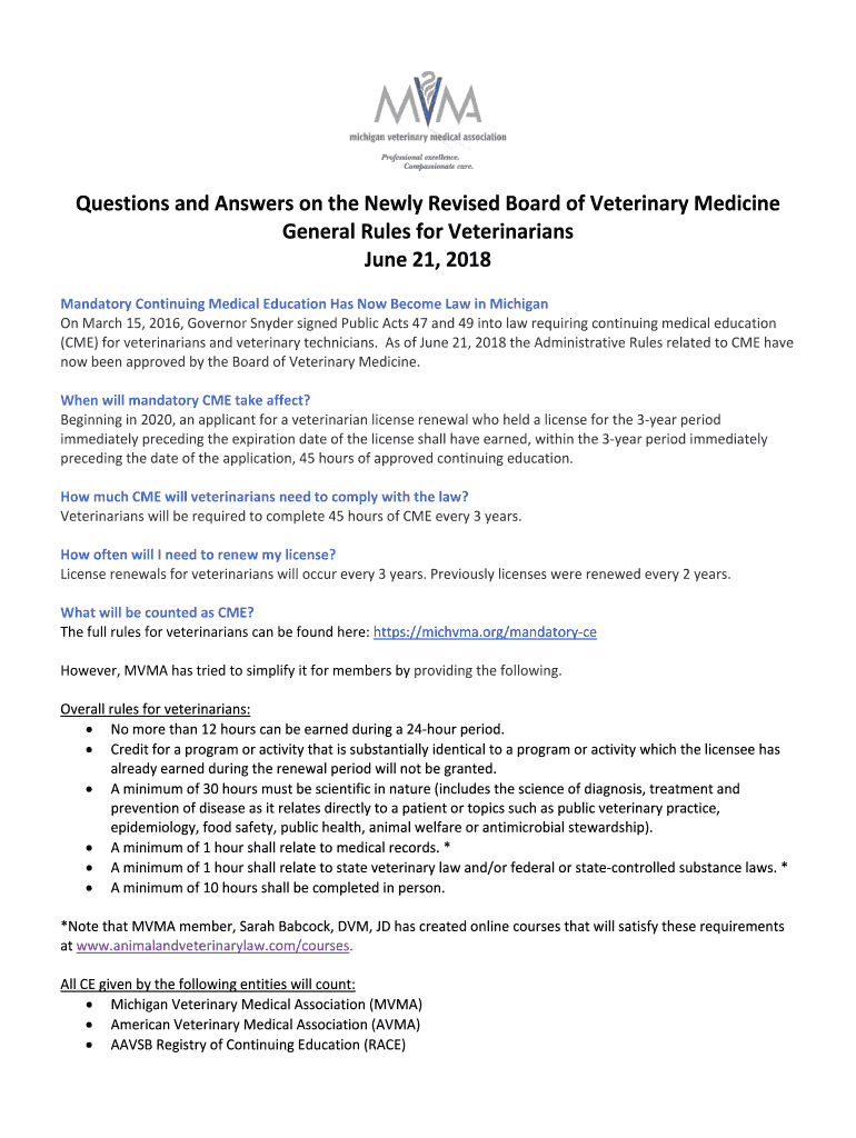 Fillable Online Questions and Answers on the Newly Revised Board of ...