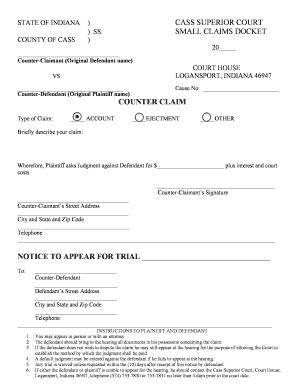 Fillable Online COUNTER CLAIM.docx Fax Email Print - pdfFiller