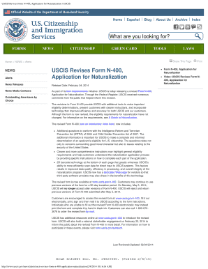 Fillable Online USCIS Revises Form N-400, Application for ...