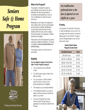 Fillable Online What is the Program? Any modifications Seniors Safe ...