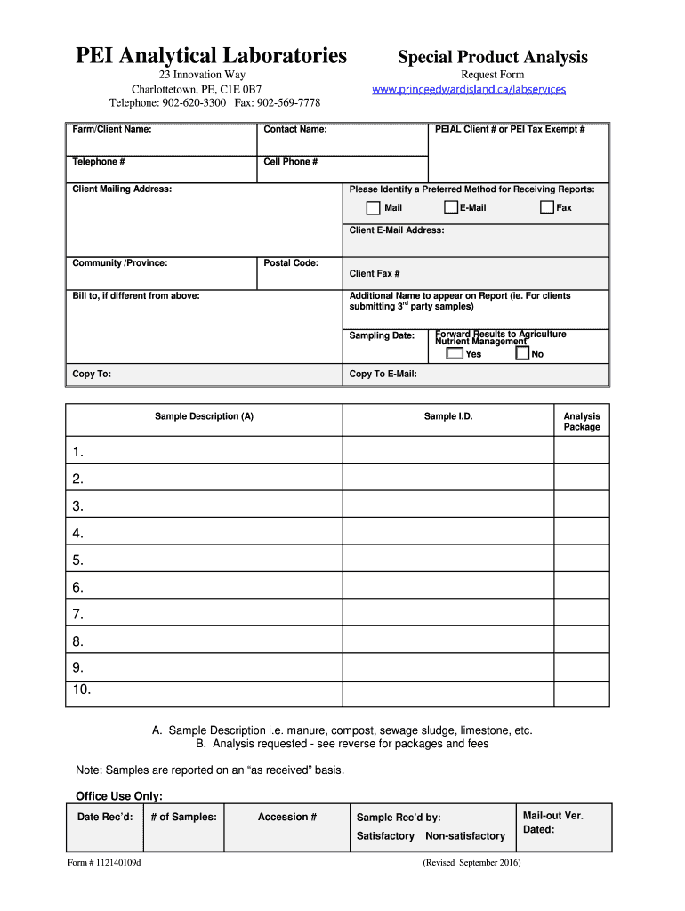 Pei Analytical Laboratories - Fill Online, Printable, Fillable, Blank ...