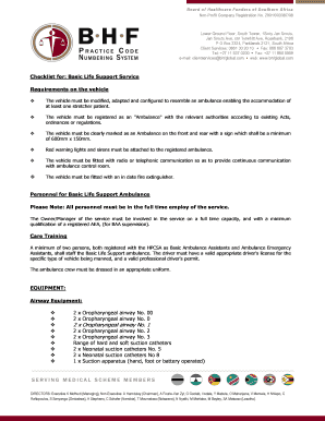 Fillable Online Checklist for Basic Life Support - BHF Fax Email Print ...