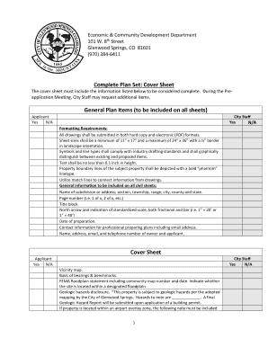 Fillable Online Complete Plan Set: Cover Sheet General Plan Items (to ...