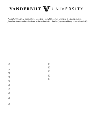 Fillable Online Fair Use Checklist - Vanderbilt University Fax Email ...