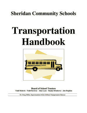 Fillable Online Transportation Staff Handbook - Sheridan Community ...