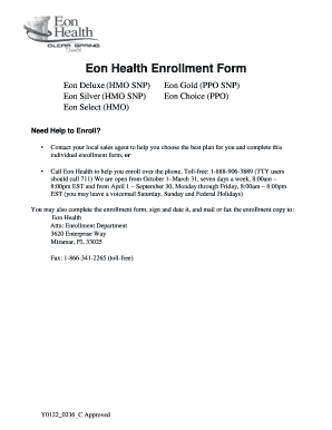 Fillable Online Eon Health Enrollment Form - eon-site-pub.s3.amazonaws ...