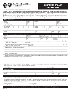 Fillable Online MKT220-1610 Continuity of Care Form PRINT or VIEW ...