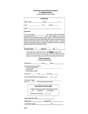 Fillable Online ebsms wcs k12 va Prescription Medication Authorization ...