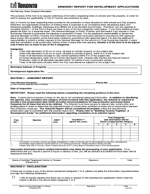 Fillable Online Arborist Report for Development Applications. Arborist ...
