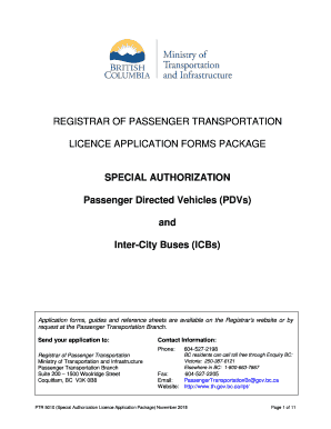 Fillable Online Registrar, Passenger Transportation Branch, Special ...