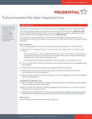 Prufund Investment Plan Mark 3 - Fill Online, Printable, Fillable ...