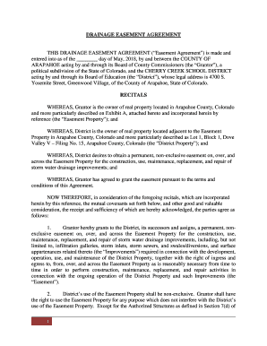 Fillable Online THIS DRAINAGE EASEMENT AGREEMENT (Easement Agreement ...